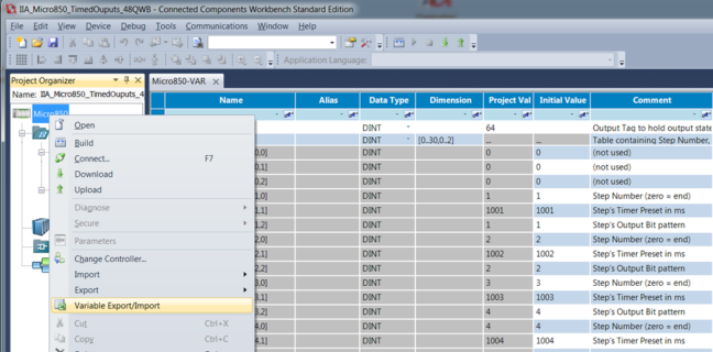 CCW – How to Import and Export Variables and Comments in Connected Components Workbench | The ...
