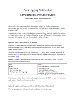 Article – Data Logging Options For CompactLogix and ControlLogix | The ...