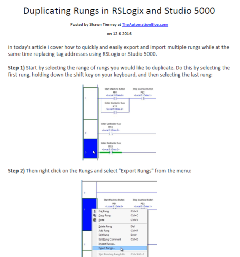 Article – Duplicating Rungs in RSLogix and Studio 5000 | The Automation ...