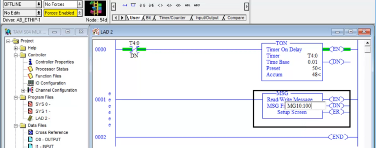 Message (MSG) – MicroLogix 1400 Writing Data over Ethernet to a ...