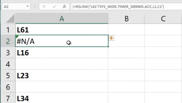 Rslinx Msexcel Get A B Programmable Controller Data Into Microsoft Excel Using Rslinx Classic