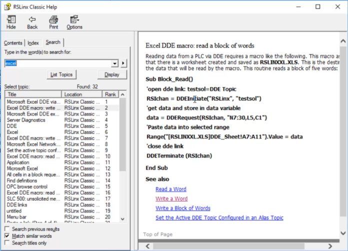 Rslinx Msexcel Get A B Programmable Controller Data Into Microsoft Excel Using Rslinx Classic
