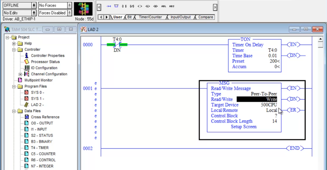 Message (MSG) – SLC-5/05 Writing Data Over Ethernet to a MicroLogix 1400 | The Automation Blog