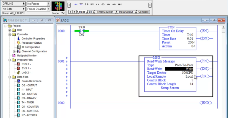 Message (MSG) – SLC-5/05 Writing Data Over Ethernet to a MicroLogix 1400 | The Automation Blog