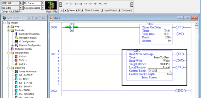 Message (MSG) – SLC-5/05 Writing Data Over Ethernet to a MicroLogix 1400 | The Automation Blog