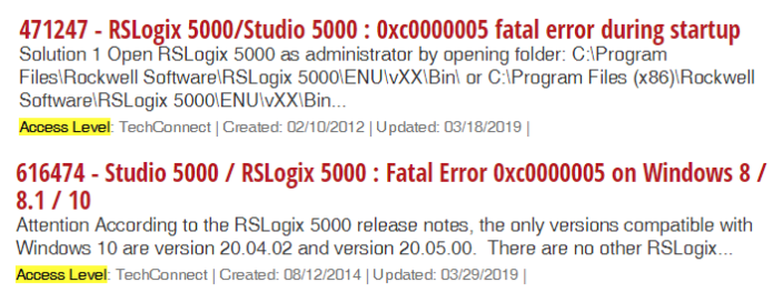 Studio 5000 – Resolve Fatal Application Error Encountered | The ...