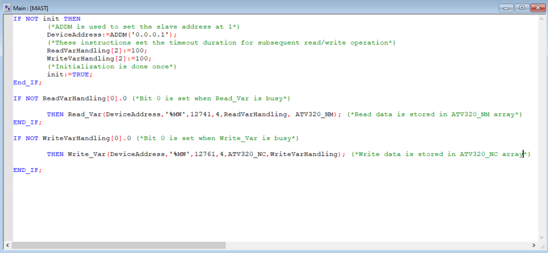 How to control an Altivar ATV320 VFD over Modbus with a Modicon M340 ...