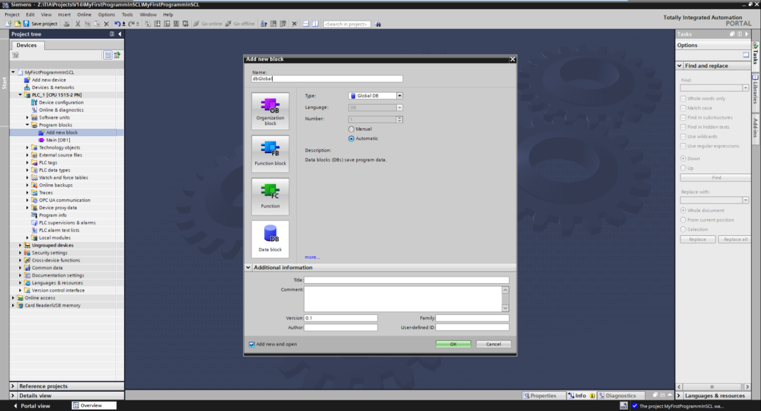 TIA Portal, S7 – Writing your first SCL Code in TIA Portal | The ...