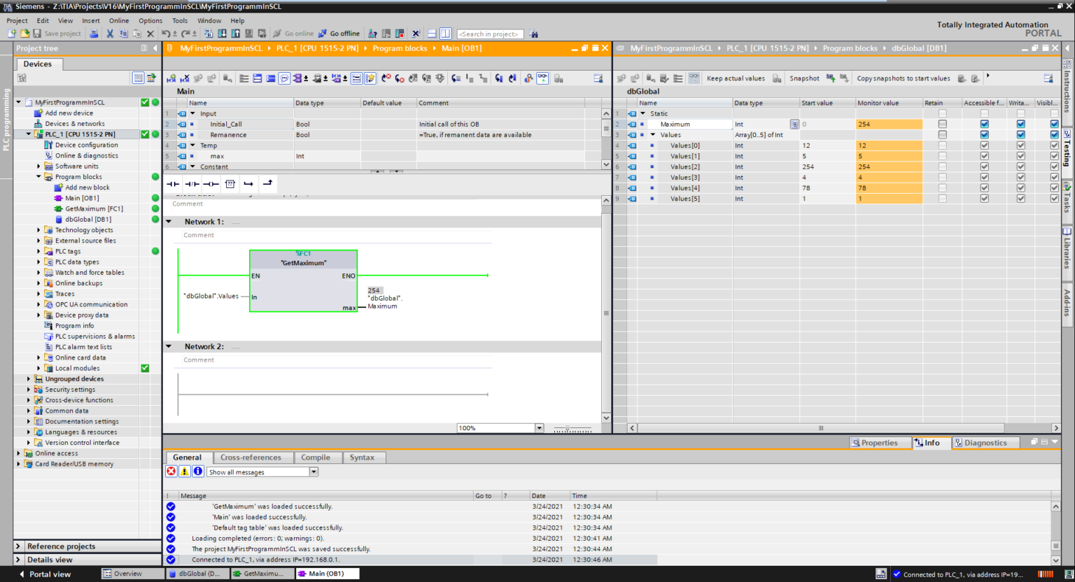 TIA Portal, S7 – Writing your first SCL Code in TIA Portal | The ...