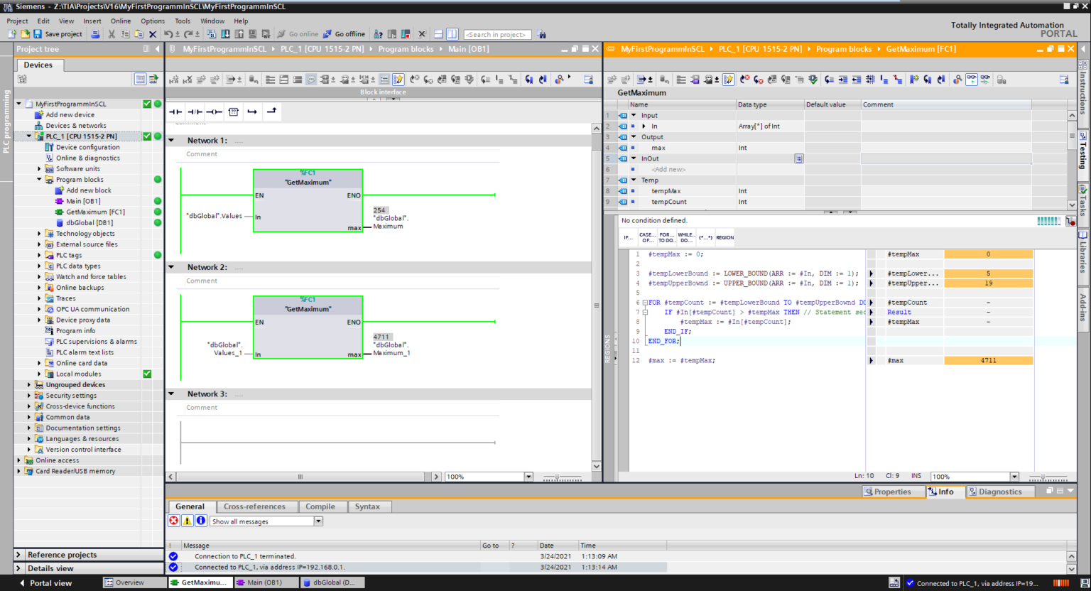 TIA Portal, S7 – Writing your first SCL Code in TIA Portal | The ...