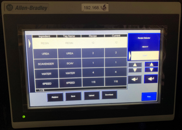 PanelView 800 – Using the Recipe Feature | The Automation Blog